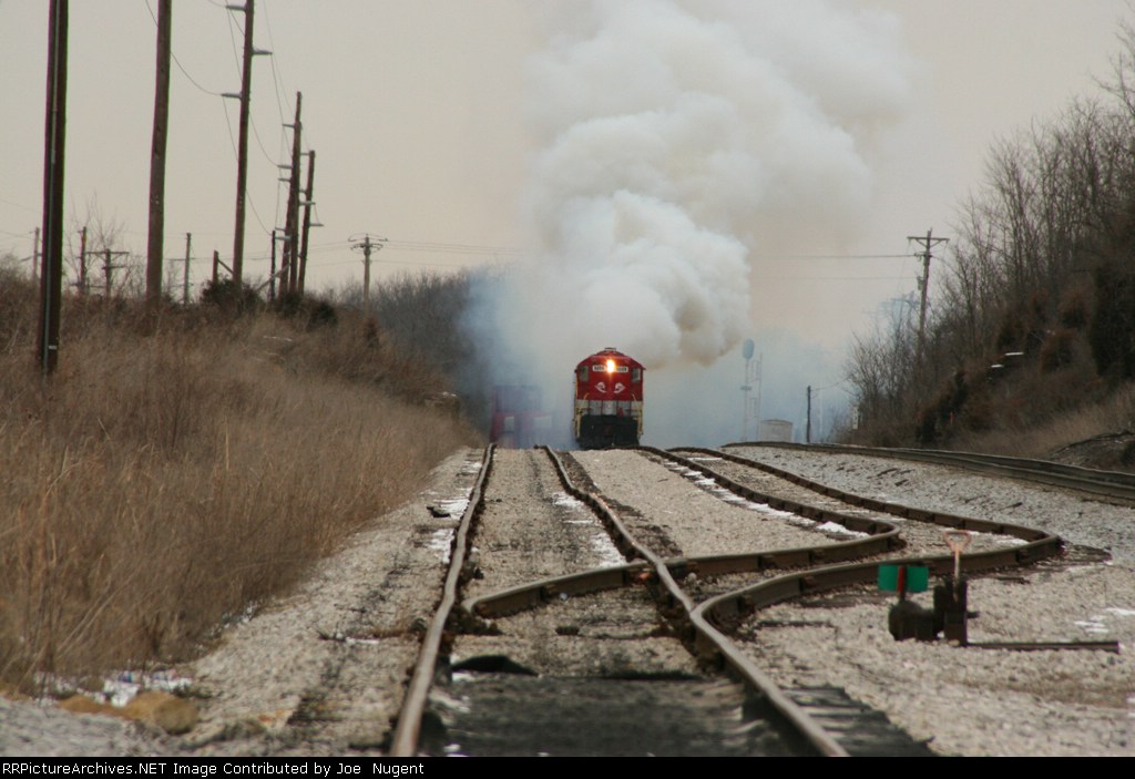 Steam in Berea? No it's just just rjcc 9003 GP9 on cold morning.